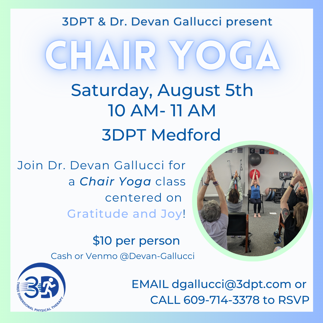 Chair Yoga class at 3DPT Medford