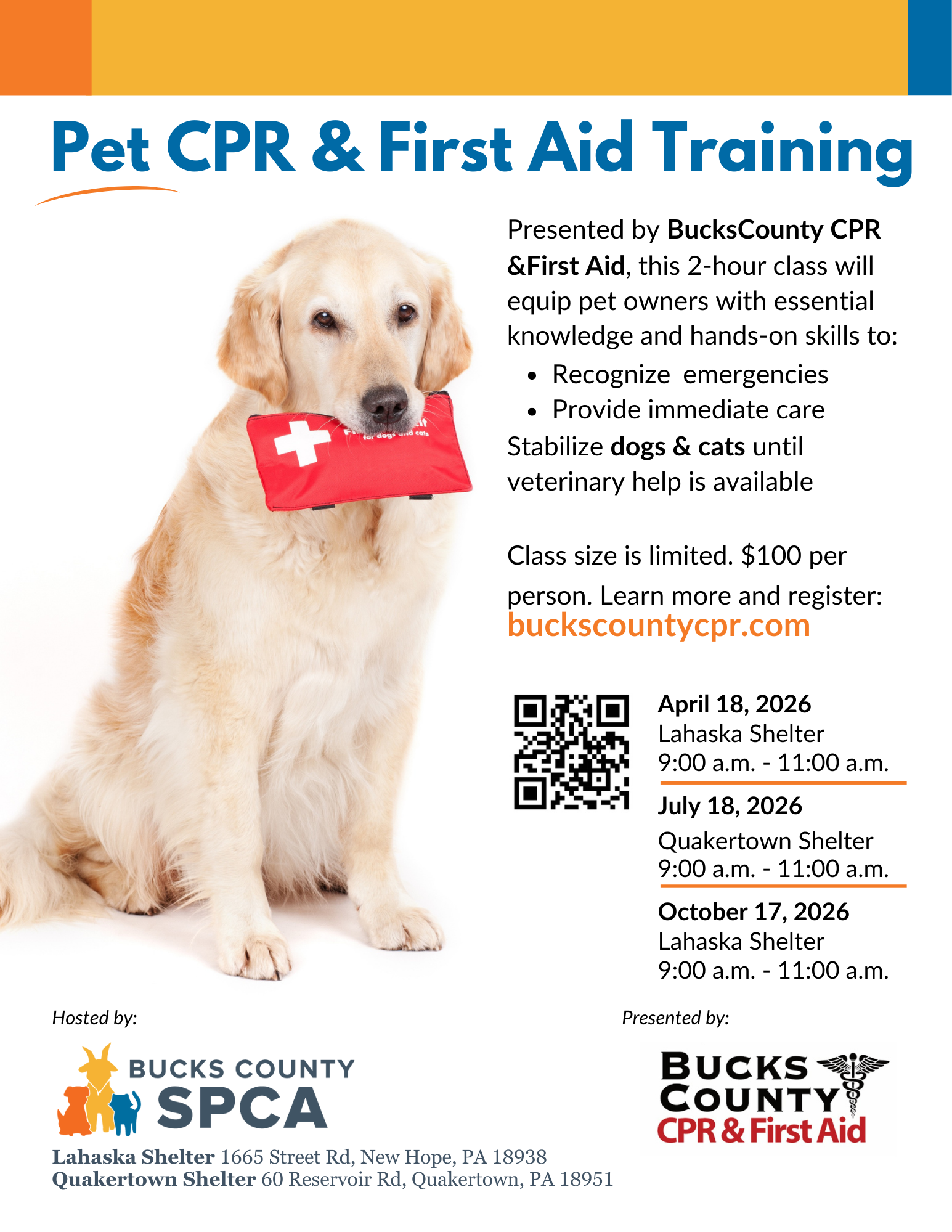 Pet CPR & First Aid - Lahaska - Bucks County SPCA