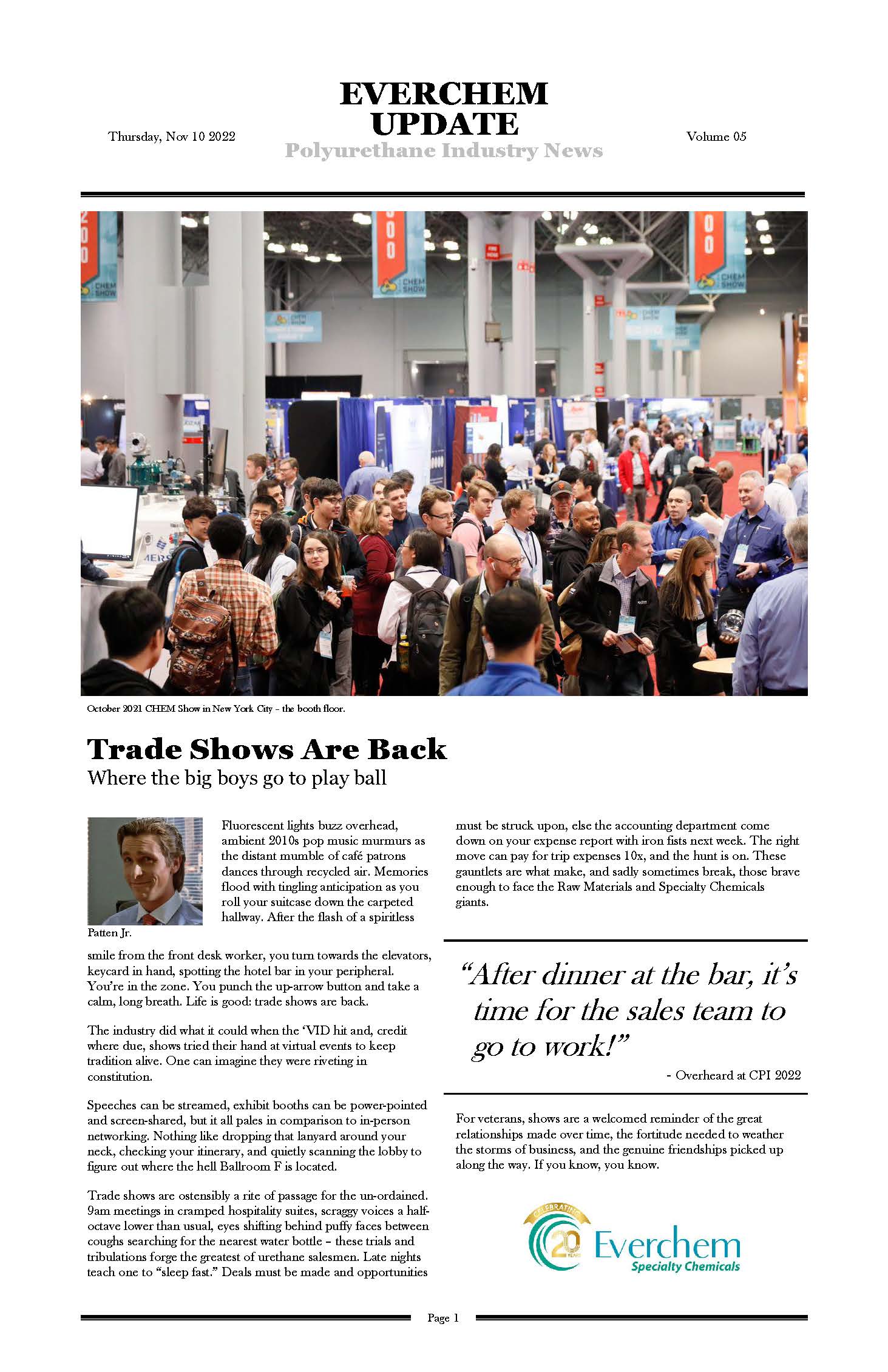 EVERCHEM UPDATE: VOL. 05 – Trade Shows - Trade Shows are Back!