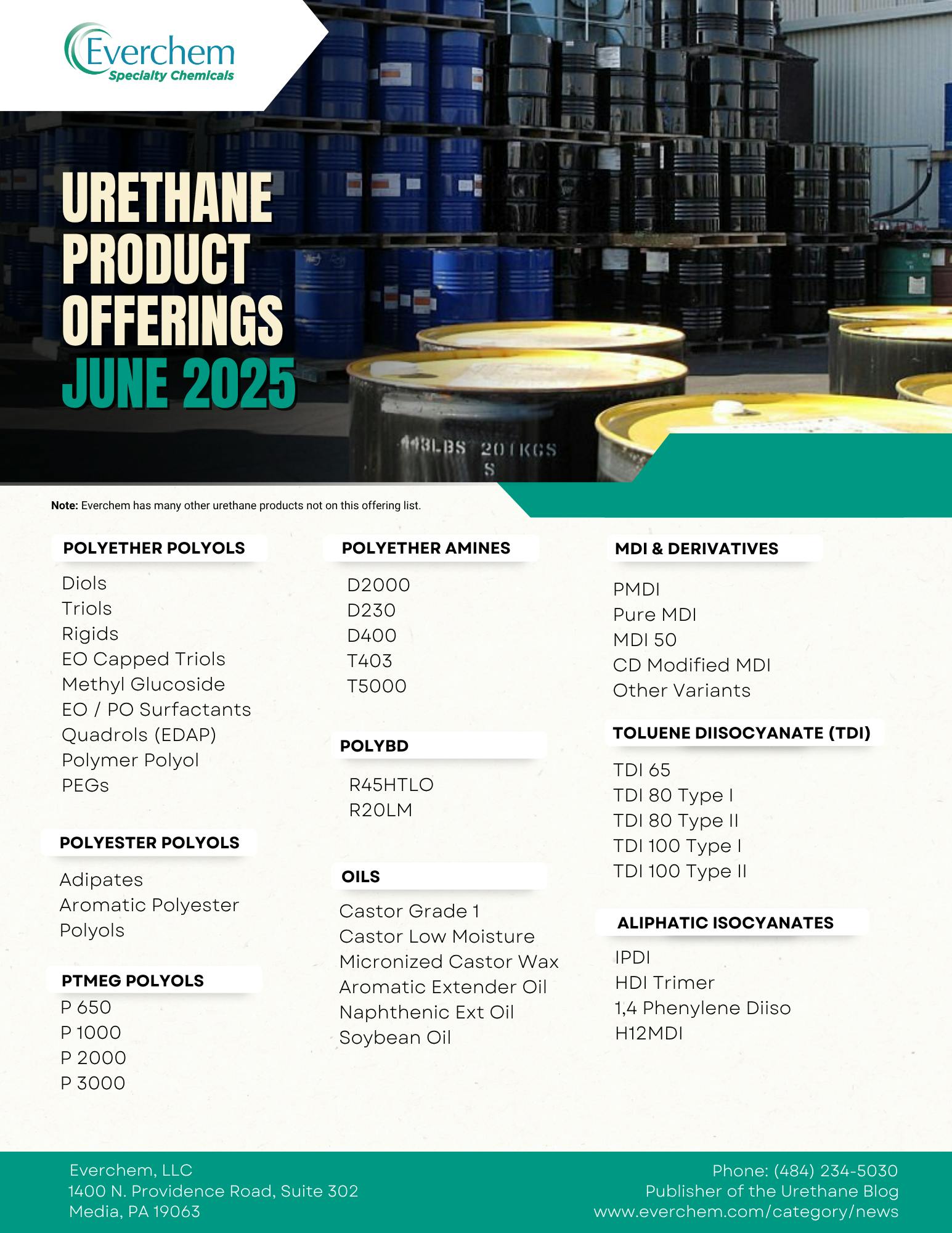 Urethane Raw Materials - Everchem Specialty Chemicals
